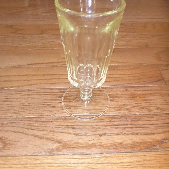 Vintage | Accents | Vintage Large Heavy Pressed Glass Goblet Style Vase ...